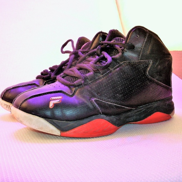 Fila | Shoes | Filas Old School Hightops Black Red Whi58 | Poshmark
